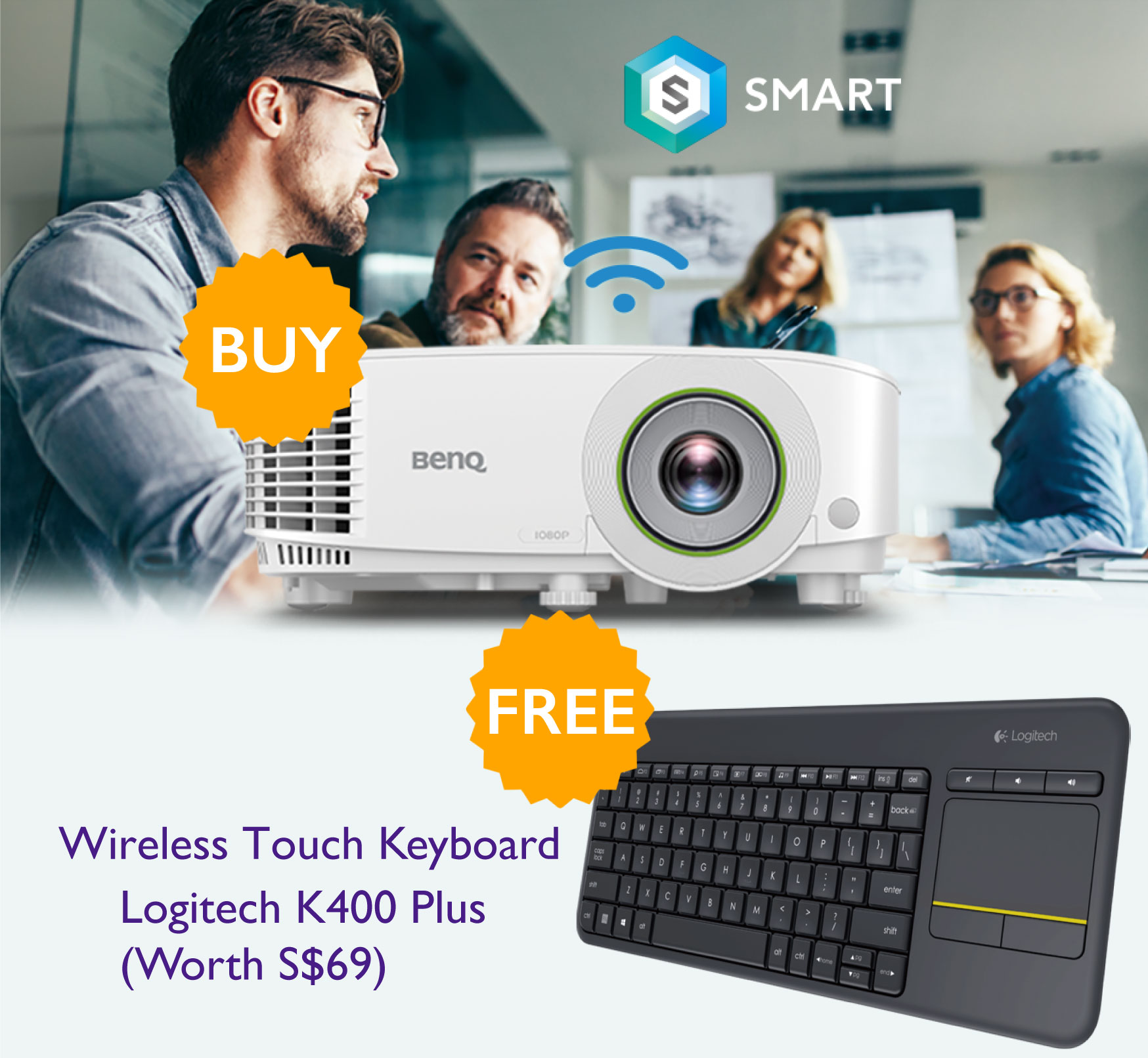 Purchase Wireless Smart Projector and Get FREE Logitech Keyboard