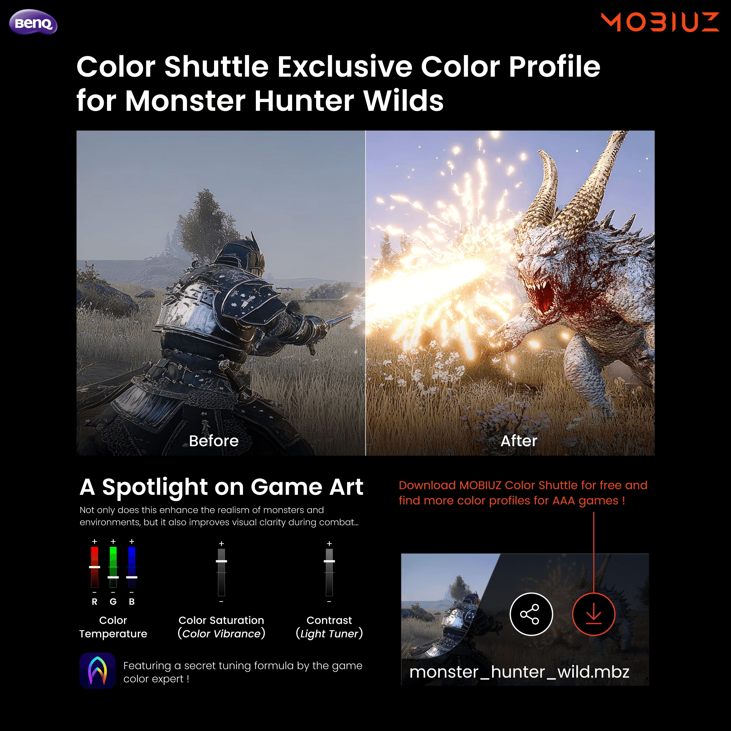 使用 MOBIUZ Color Shuttle 探索專為 3A 大作設計的出色遊戲色彩數值｜BenQ 台灣