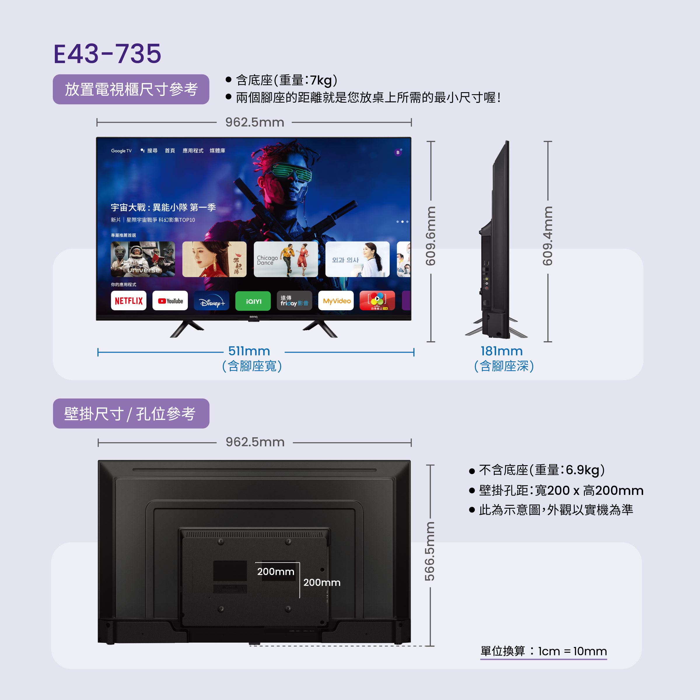 護眼連網大型液晶 E43-735 購買頁｜BenQ 台灣